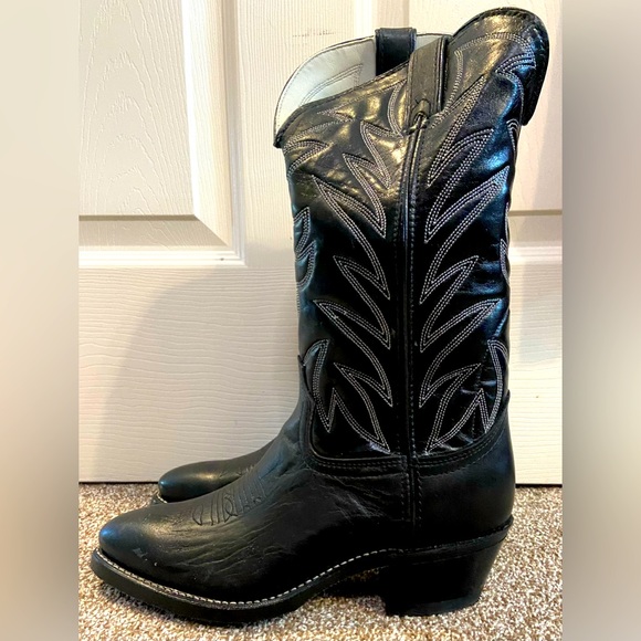 Durango | Shoes | Vintage Durango Truckn Boots Black Leather Western ...